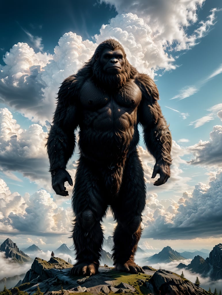 Premium Free ai Images | minimalist sasquatch haute couture full body ...