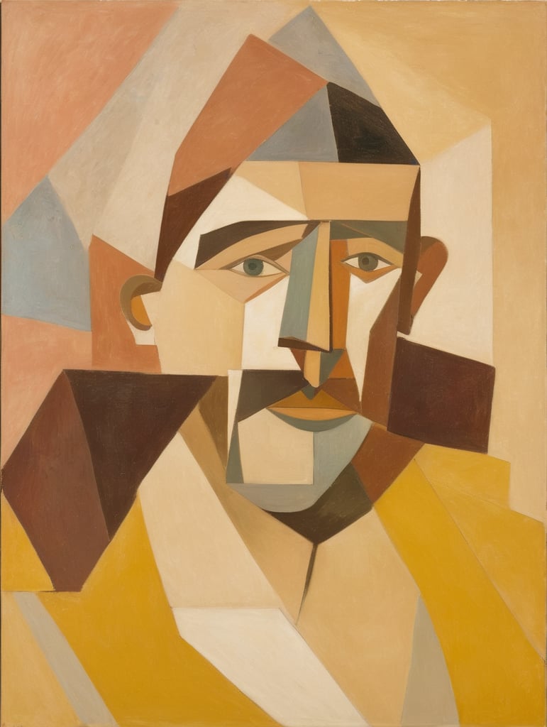 Premium Free ai Images | self portrait pf pablo picasso cubism