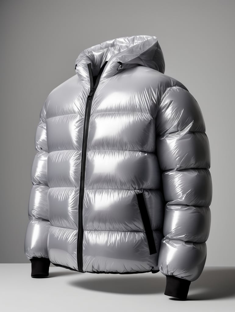 Premium Free ai Images | inflatable white minimalist mans puffer jacket ...