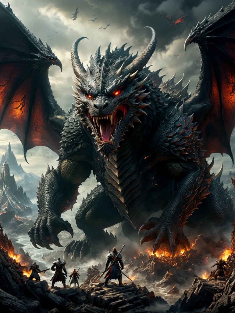 Premium Free ai Images | the end of the world with dragons