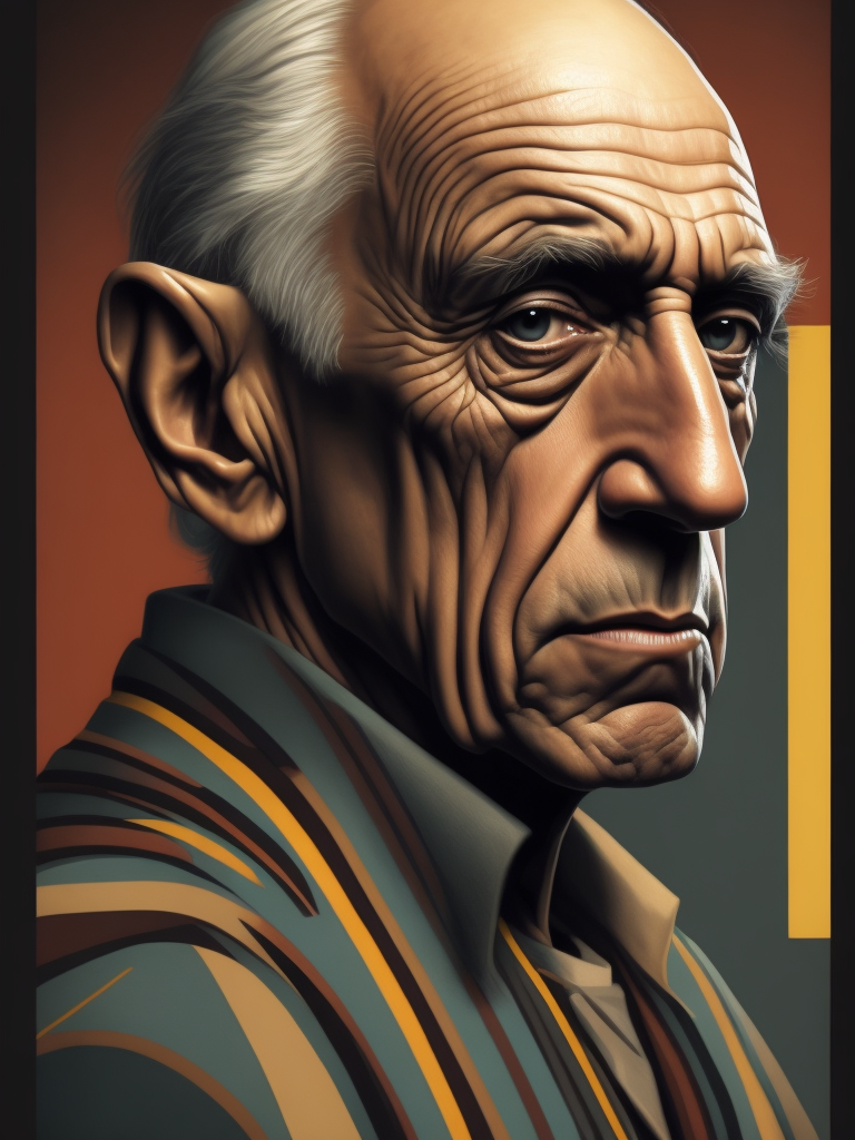 Premium Free ai Images | self portrait of pablo picasso cubism