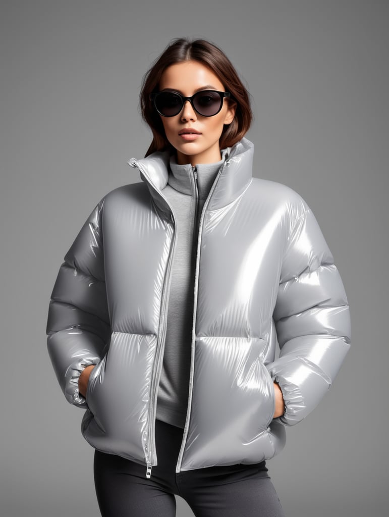Premium Free ai Images | inflatable white minimalist womens puffer ...