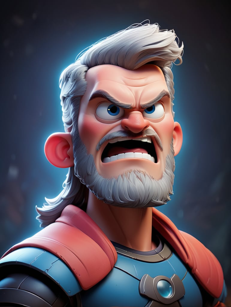 Premium Free ai Images | thor cel shading style portrait