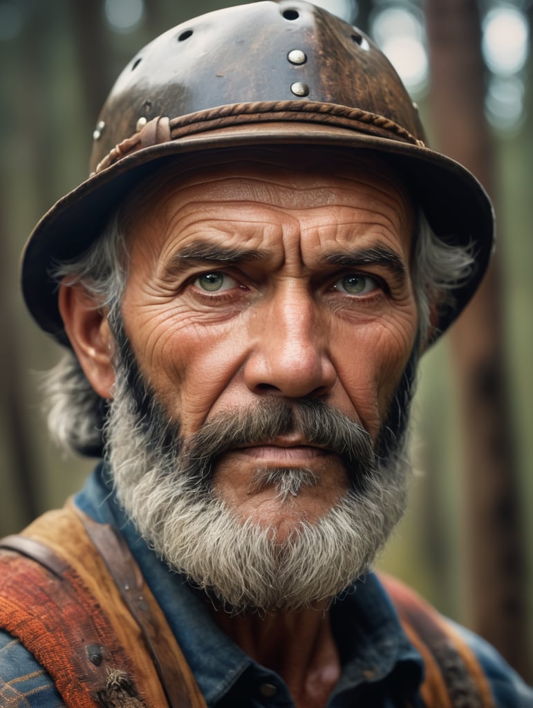 Premium Free ai Images | portrait of ancient canadian lumberjack elder ...
