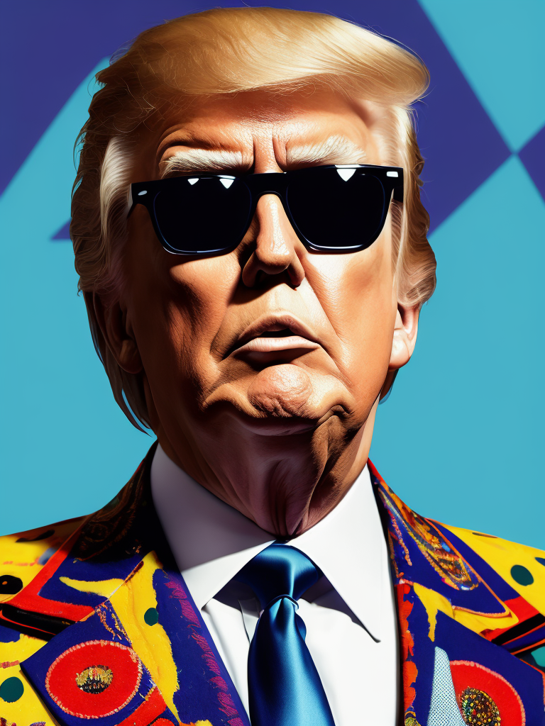 Premium Free ai Images | Trump's Bold Fashion Statement: Vibrant Colors