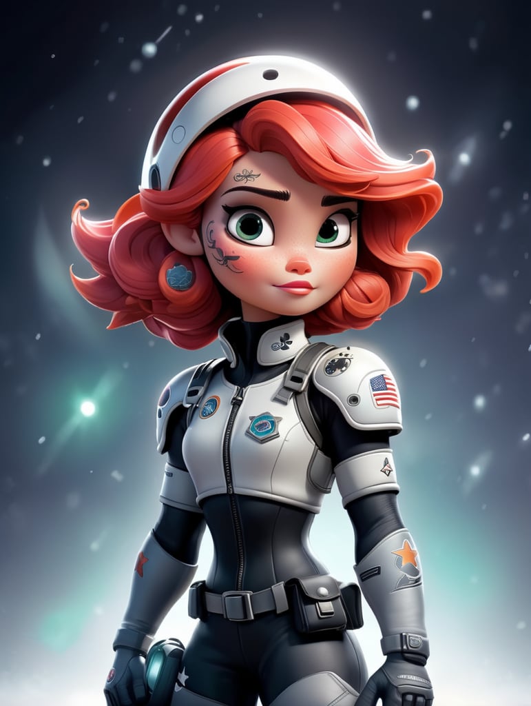 Premium Free ai Images | Aurora: Tattooed Astronaut Queen