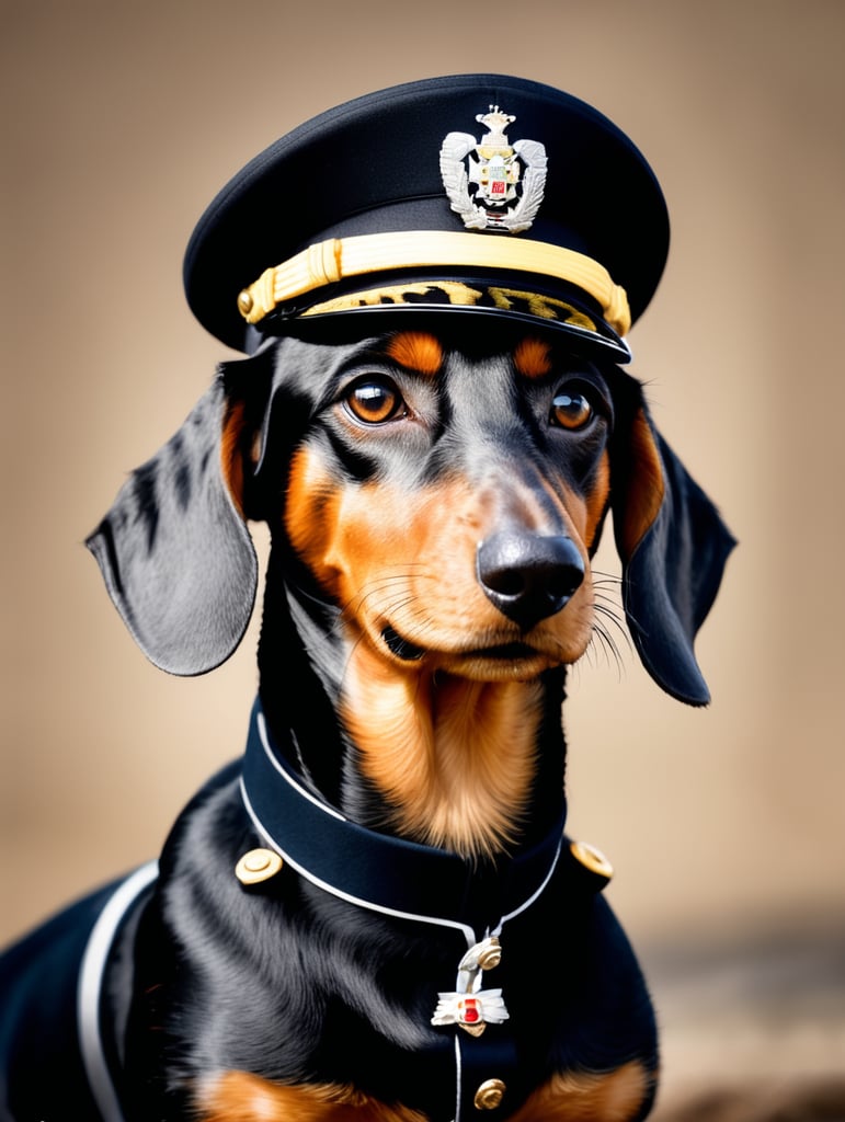 Premium Free ai Images | black and tan short haired dachshund in high ...