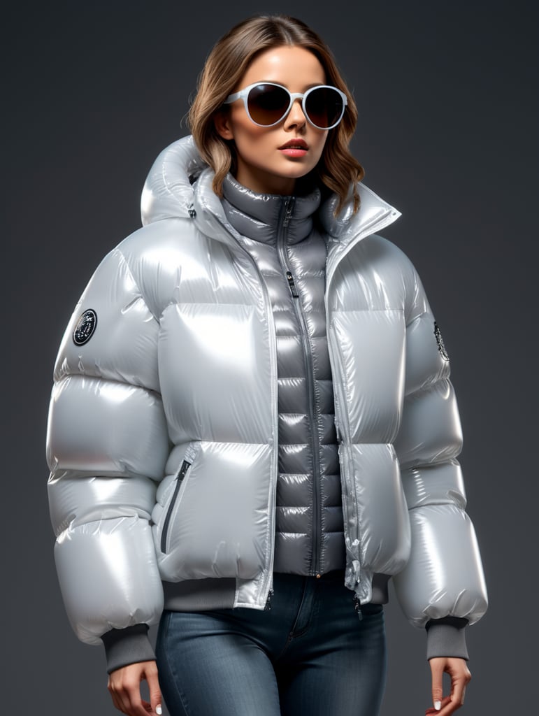Premium Free ai Images | inflatable white minimalist womens puffer ...