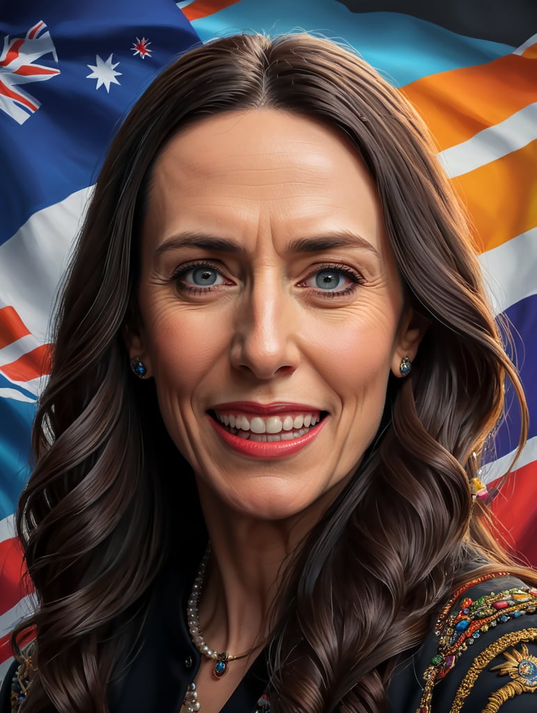 Premium Free ai Images | Cartoon Jacinda Ardern: Leading New Zealand