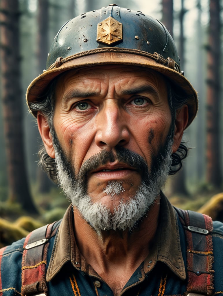 Premium Free ai Images | portrait of ancient canadian lumberjack elder ...