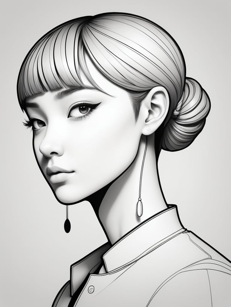 Premium Free ai Images | draw single human stylistic line character ...