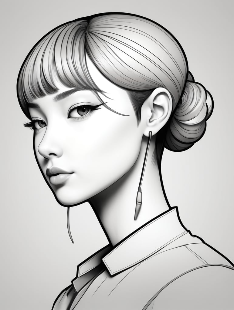 Premium Free ai Images | draw single human stylistic line character ...