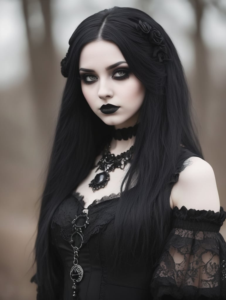Premium Free ai Images | beautiful goth girl