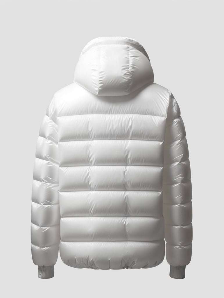 Premium Free ai Images | inflatable white minimalist mans puffer jacket ...