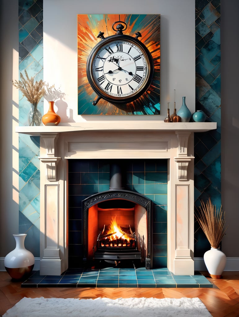 Premium Free ai Images | straight on front view of wood burning in ...