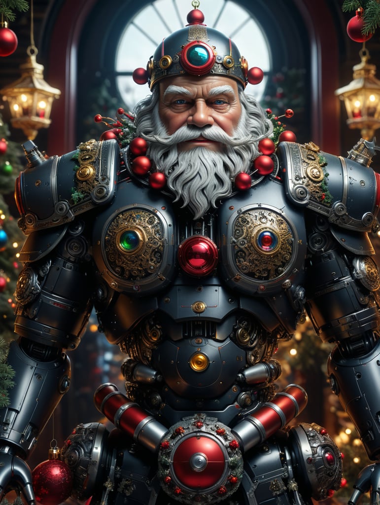 Premium Free ai Images | create christmas santa robot