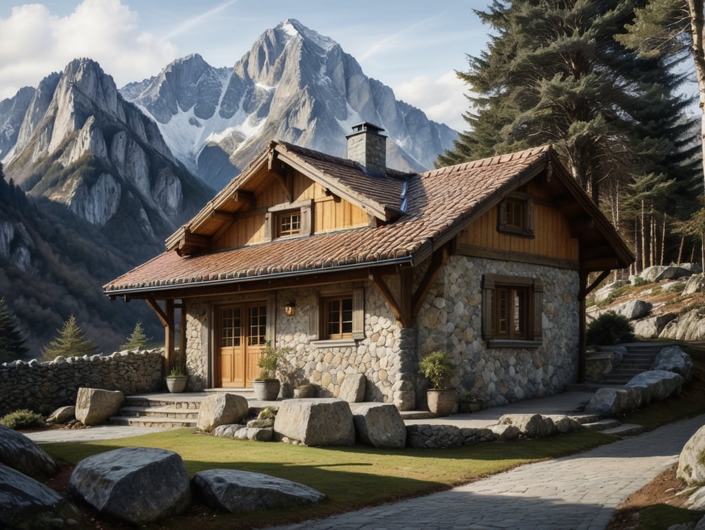 Premium Free ai Images | watercolour sketch of very small mountain ...