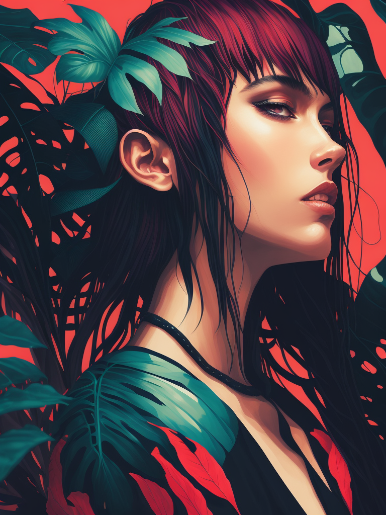 Premium Free ai Images | tropicalpunk by anna dittmann wallpaper ...