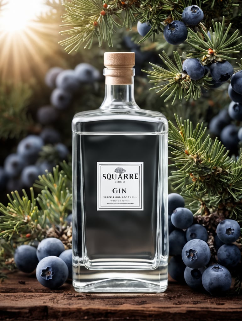 Premium Free ai Images | Gin's Artful Square Juniper Display