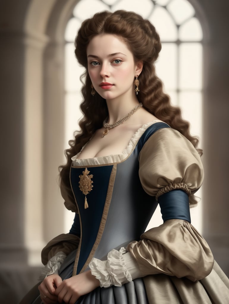 Premium Free ai Images | estilo realista joven bella reina del siglo xvii