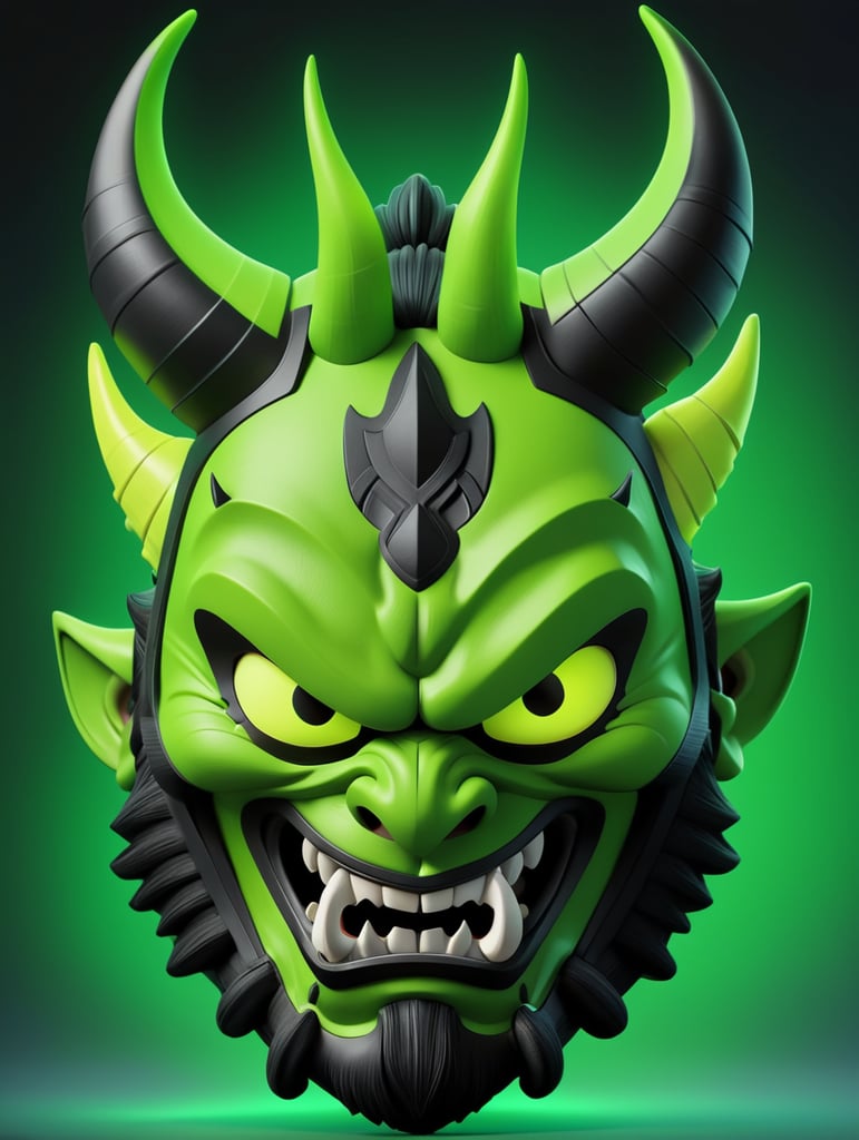 Premium Free ai Images | illustration of demon mask demon samurai mask ...