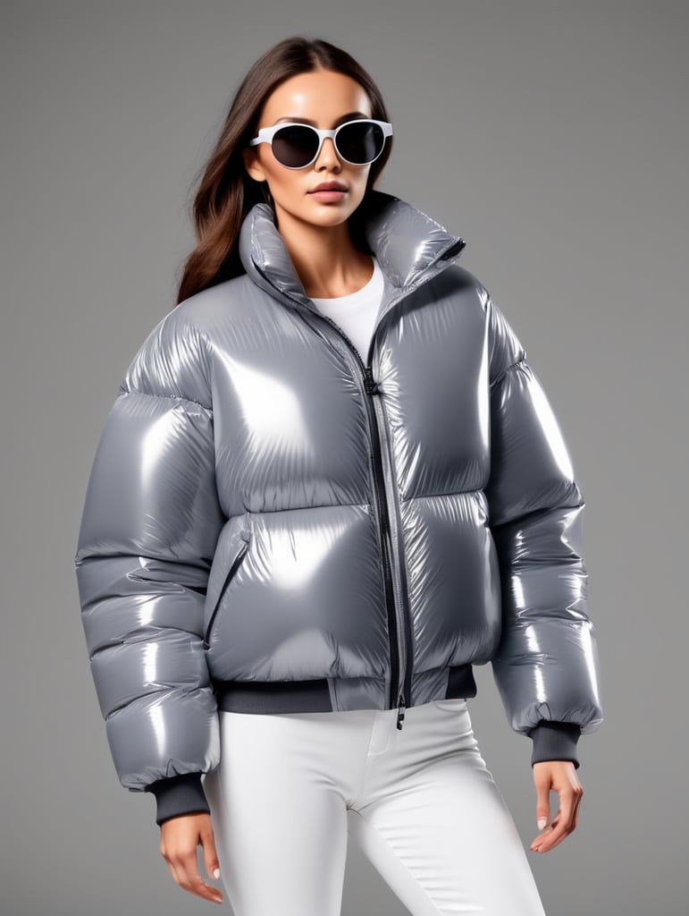 Premium Free ai Images | inflatable white minimalist womens puffer ...
