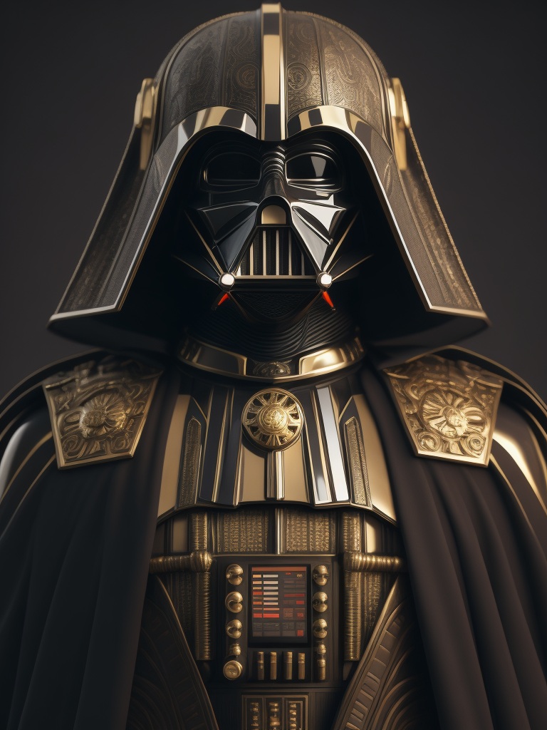 Premium Free ai Images | Extravagant Gold-Plated Darth Vader