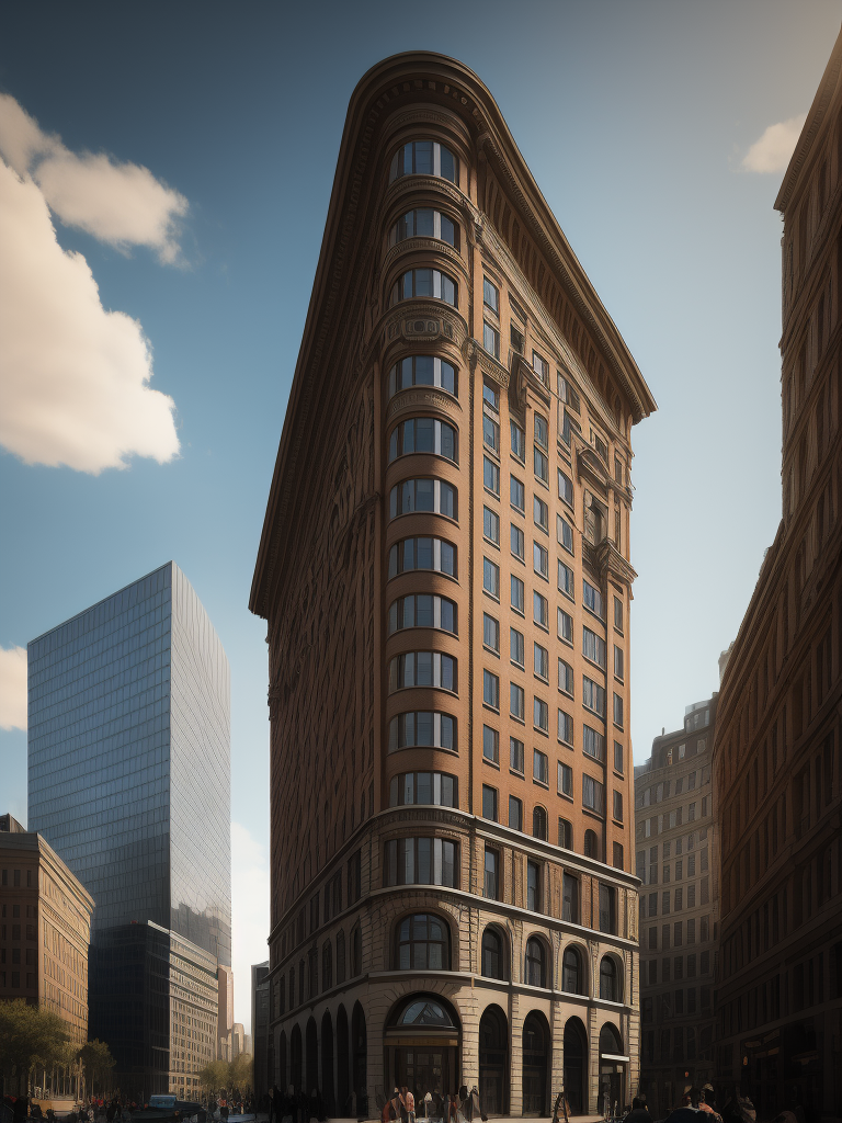 Premium Free ai Images | flatiron building vibrant colors warm deep ...