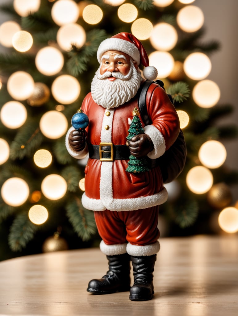 Premium Free ai Images | santa claus small plastic figure christmas toy ...