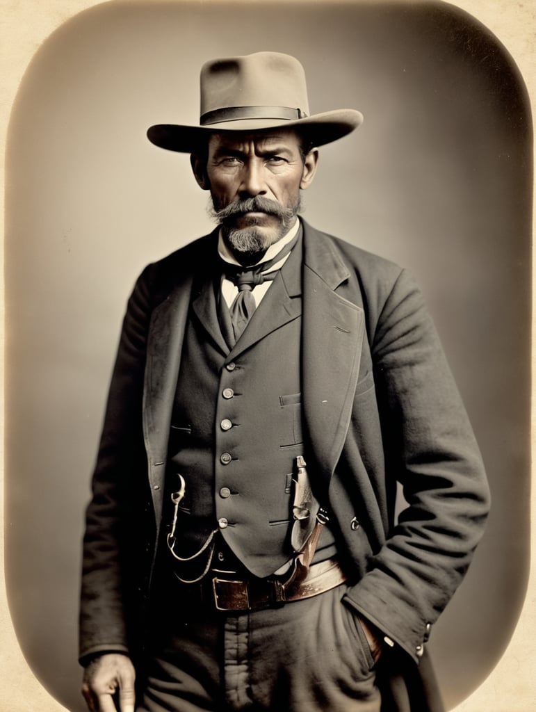 Premium Free ai Images | an american outlaw in his mid to late during ...