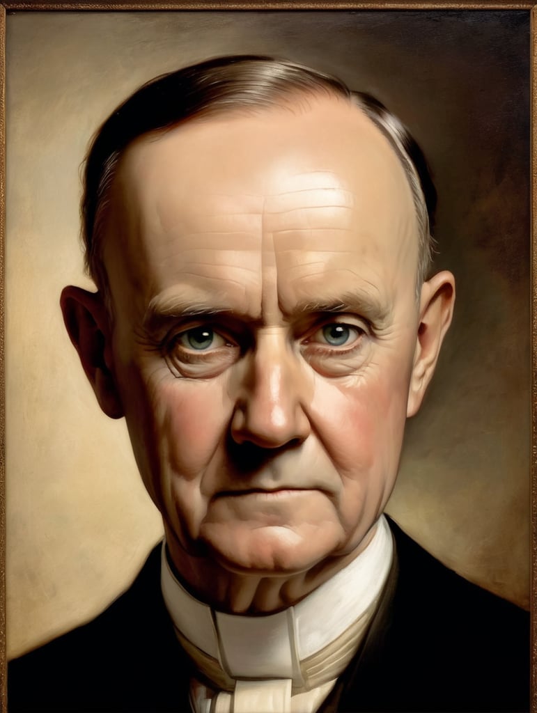 Premium Free ai Images | portrait of calvin coolidge by rembrandt ...