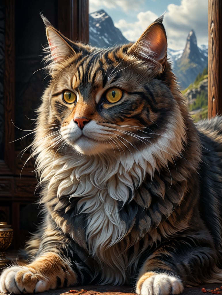 Premium Free ai Images | norwegian cat illustration
