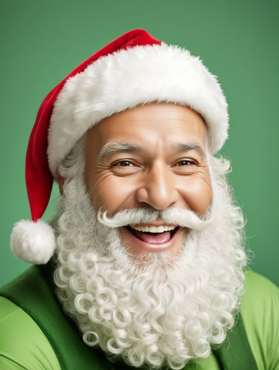 Premium Free ai Images | happy loving santa claus over green background