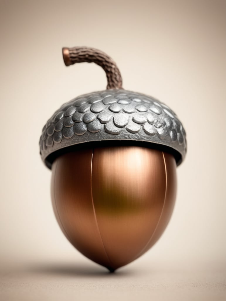 Premium Free ai Images | acorn made of metal