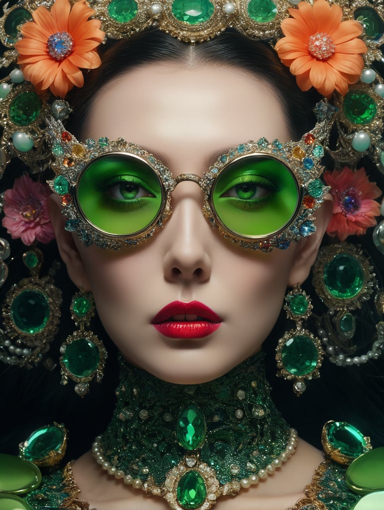 Premium Free ai Images | retrofuturism retro future green vampire ...